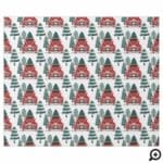 Front View Vintage Red Truck Christmas Tree Wrapping Paper ...