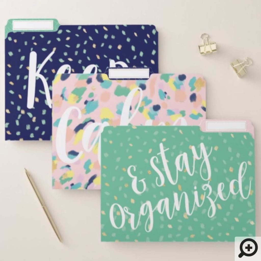 Keep Calm Stay Organized Modern Hip Animal Print File Folder ...