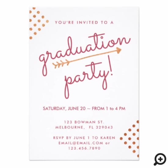 Chic Boho Arrow Modern Graduation Invitation - Moodthology Papery