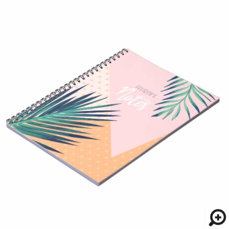 Modern Geometric & Tropical Palm Foliage Notebook - Moodthology Papery