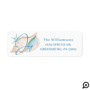 Seas & Greetings Ocean Watercolor Seashell Wreath Favor Tags ...