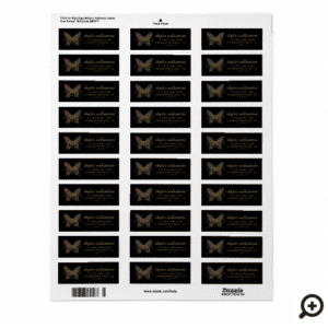 Beautiful Ornate Decorative Butterfly Logo Black Label - Moodthology Papery