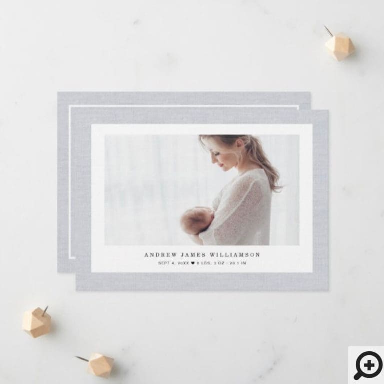 Modern Baby Letters Newborn Baby Boy Photo Announcement - Moodthology ...