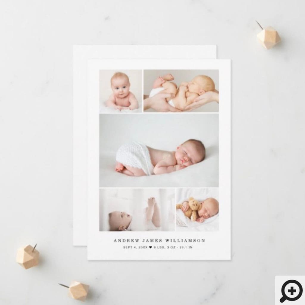 Modern Baby Letters Newborn Baby Boy Photo Announcement - Moodthology ...