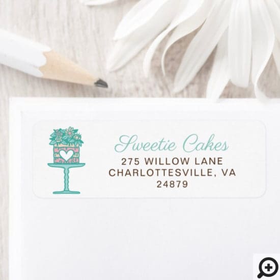 Simple & Minimal Style Bakery Cake & Stand Logo Label - Moodthology Papery