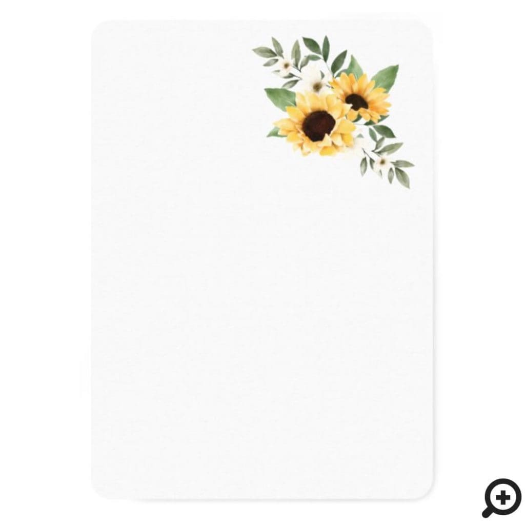 Yellow Watercolor Sunflower Country Wreath Wedding Invitation ...