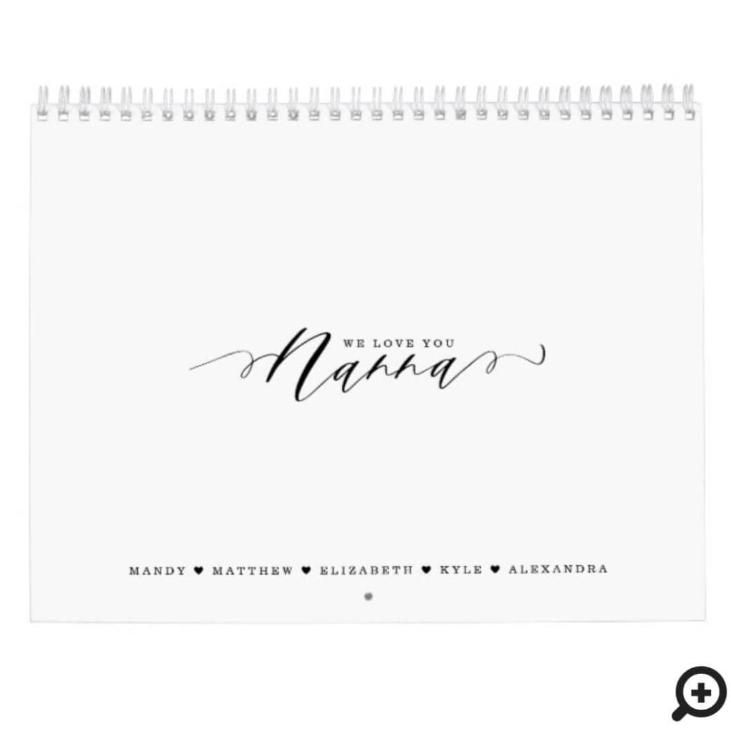 Gift for Nanna | Grandchildren Family Photos Calendar - Moodthology Papery