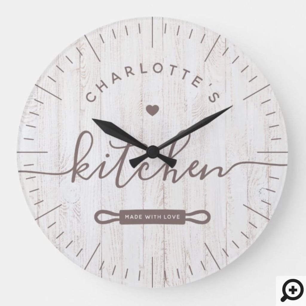 Modern & Minimal Personalized Full Photo & Name Large Clock ...