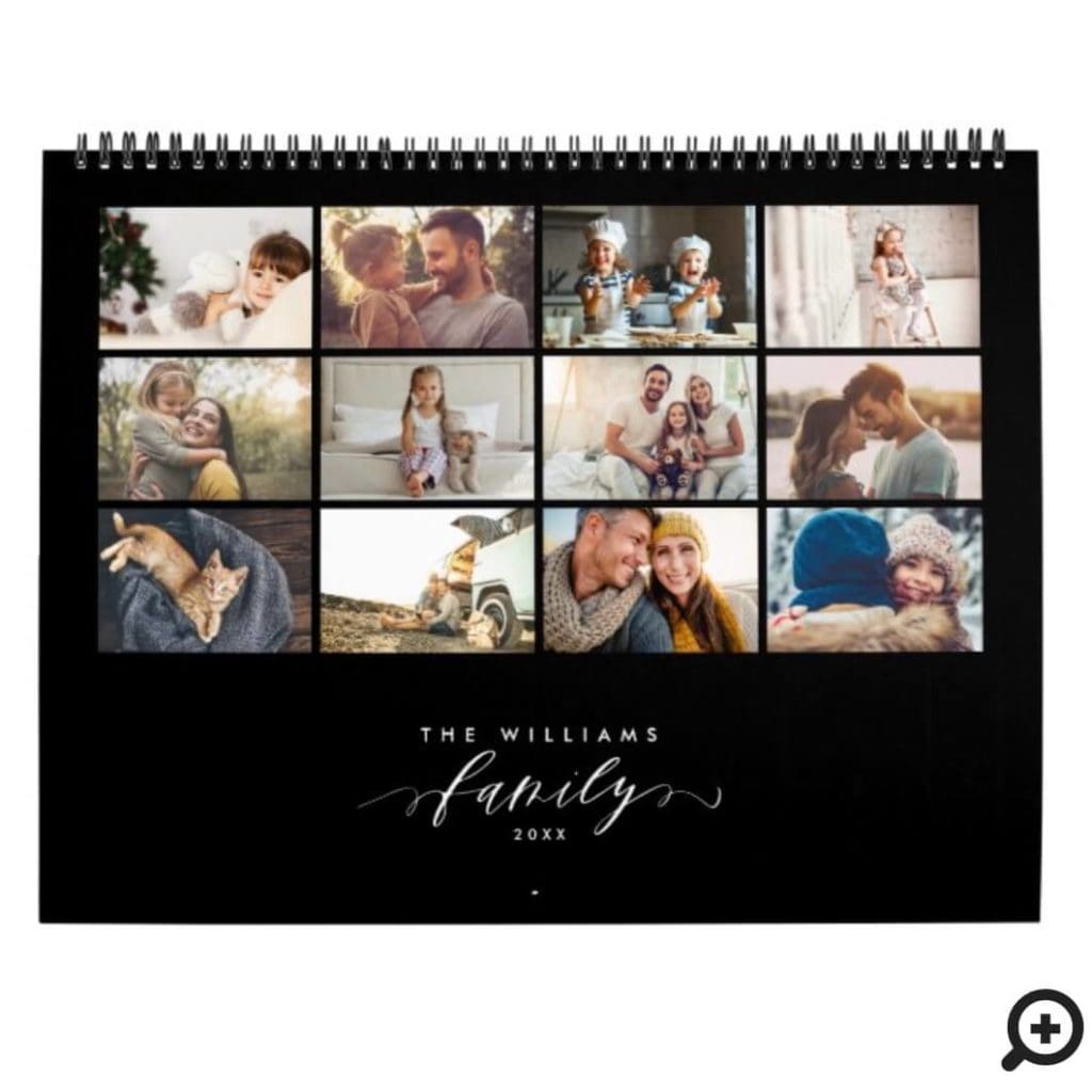 Modern Minimalist Multi Photo Family Memories Calendar - Moodthology Papery