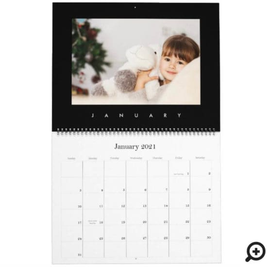 Modern Minimalist Multi Photo Family Memories Calendar - Moodthology Papery