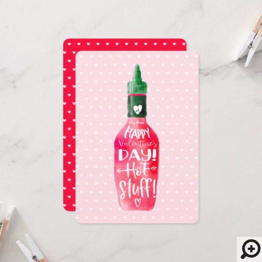 Happy Valentine's Day Hot Suff | Hot Sauce Bottle - Moodthology Papery