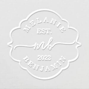 Elegant Frame Couple's Script Monogram Year Est. Embosser - Moodthology ...