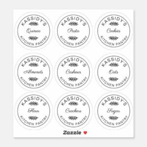 Modern Minimal Kitchen & Pantry Square Storage Labels - Moodthology Papery
