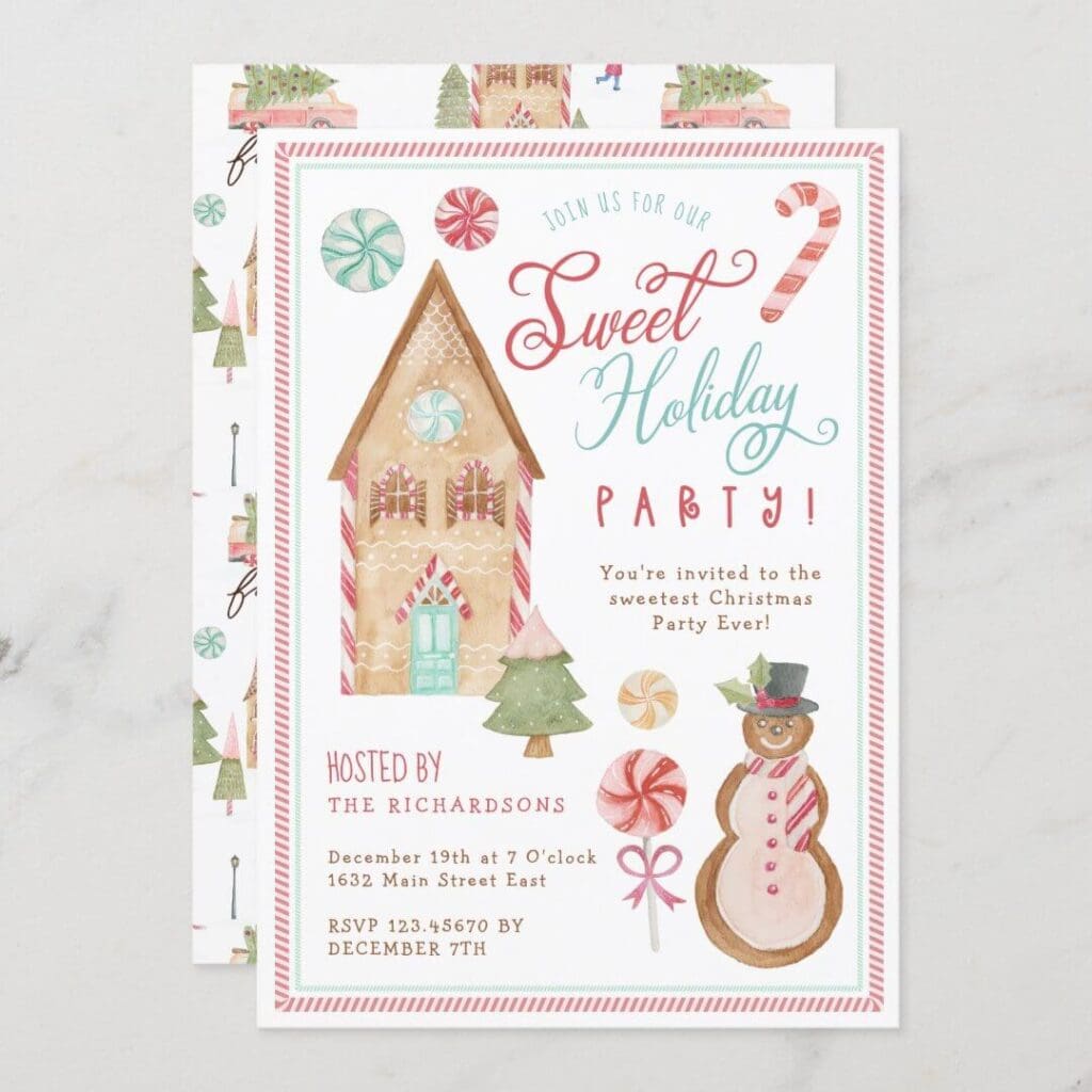 Gingerbread House Sweet Holiday Party Christmas Invitation ...