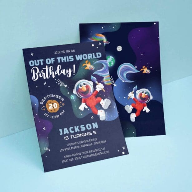 Sesame Street | Elmo - Out of This World Birthday Invitation ...