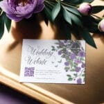 Minimal Celestial Wedding QR Code Details Enclosure Card - Moodthology Papery