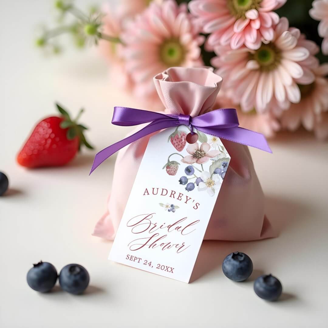 Berry Sweet Bridal Shower Wild Berries & Flowers Gift Tags ...
