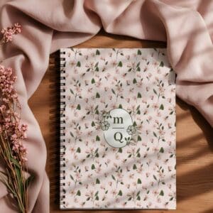 Elegant Botanical Monogram Logo Floral Watercolor Notebook ...