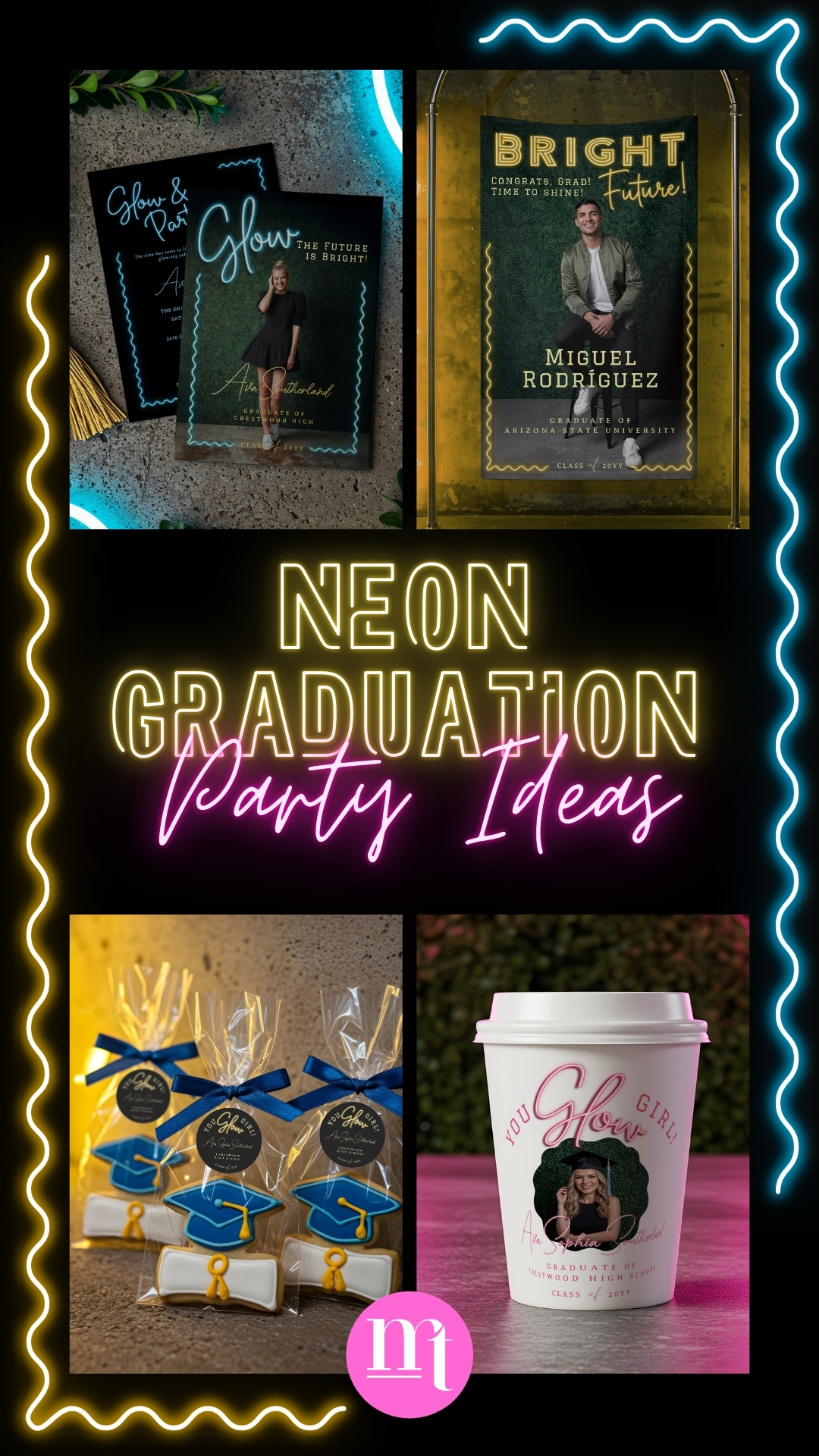 Neon Graduation Party Design By Moodthology Papery